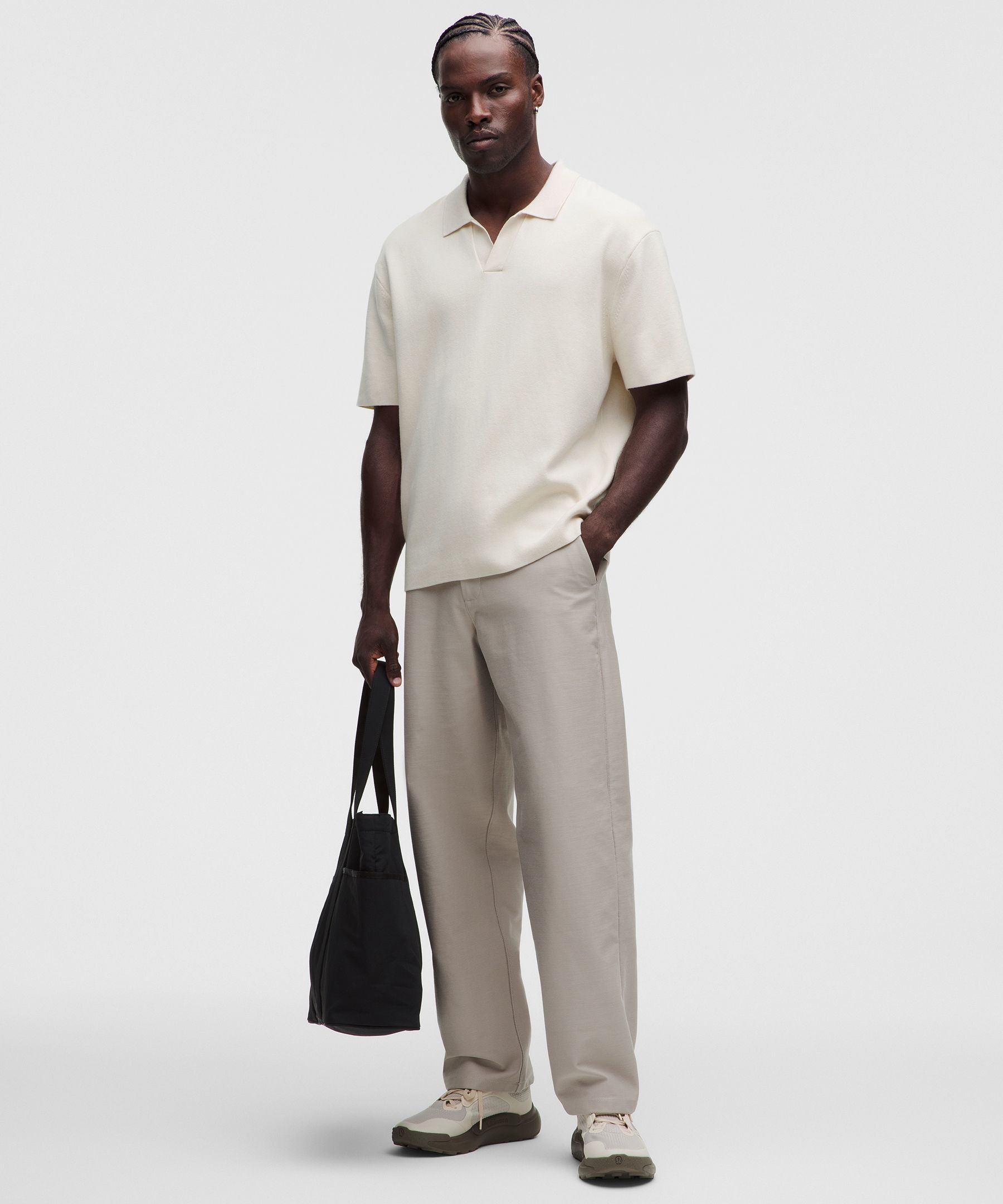 LULULEMON cotton-blend knit short-sleeve polo shirt